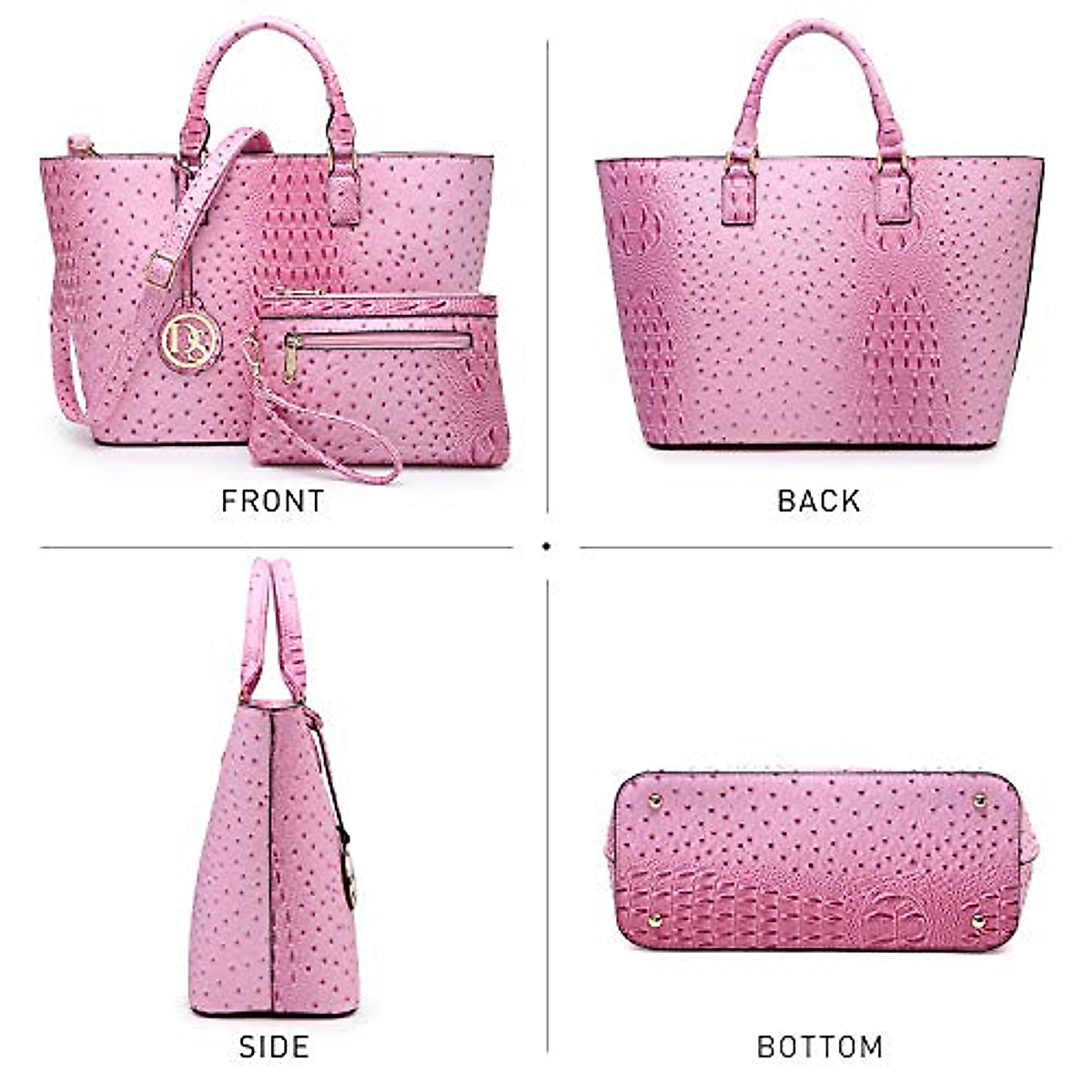 Dasein Two Tone Purses and Handbags for Women Tote Bags with Matching Wallet and Shoulder Strap