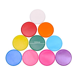 Shapenty 10 Colors Small Plastic Learning Counters Disks Chip Counting Discs Markers for Math Practice and Poker Chips Game Tokens, 32mm/1.26 Inch,120PCS