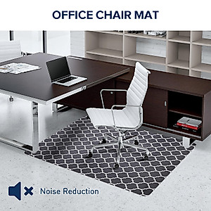 QQpony Chair Mat for Hard Floor, 63"x51" Office Chair Mat for Hardwood Floor, Premium Floor Protector Desk Rug for Home Office (Grey)