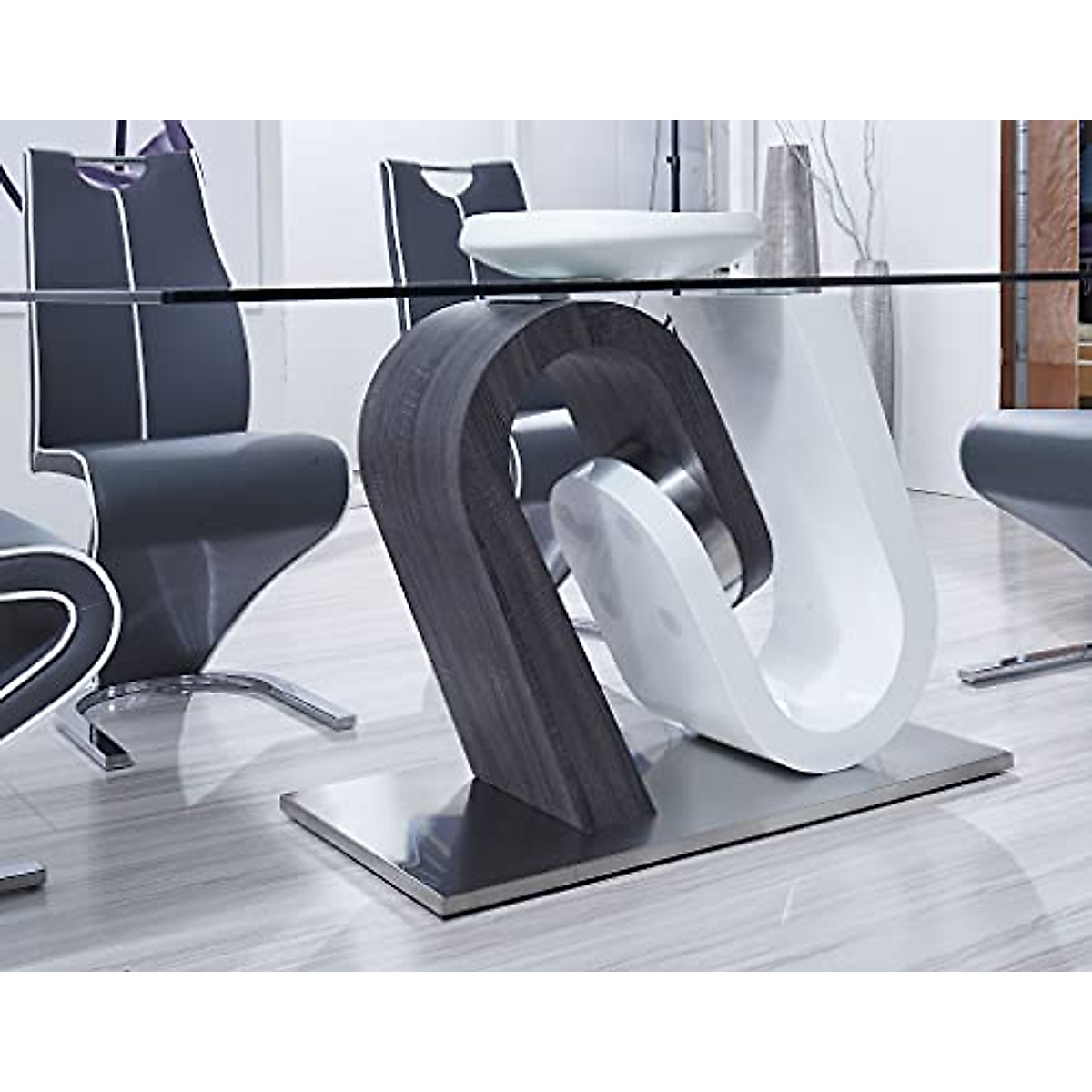 Global Furniture USA Dining Table, Grey-White