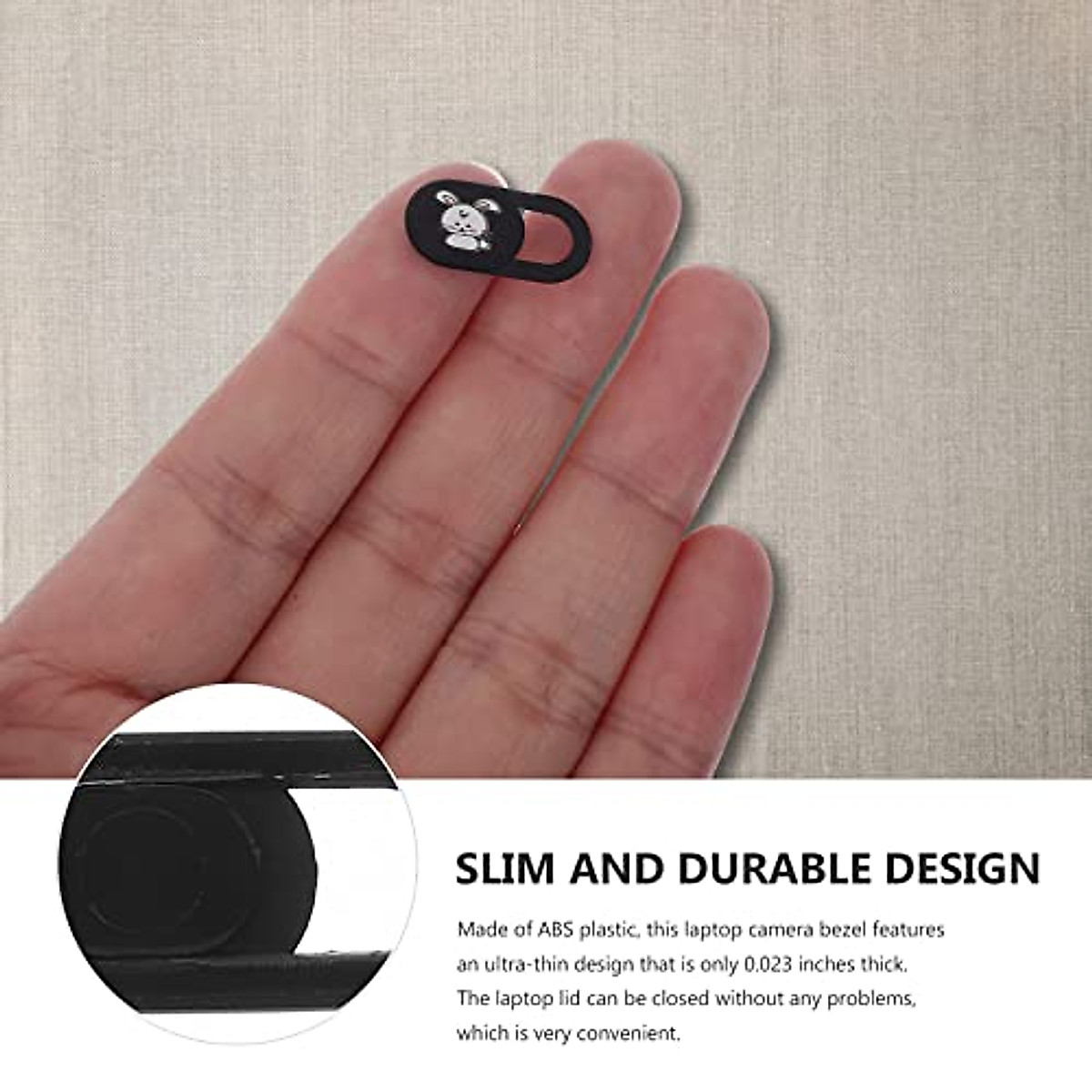 SOLUSTRE Laptop Camera Cover Slide PC Stickers 12pcs Cartoon Webcam Cover Webcam Cover Slider Webcam Slider Camera Cover for Laptop Tablet Phone Camera (Black) Computers Laptops Computer Camera