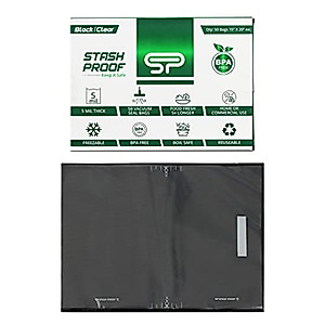 Stash Proof Vacuum Seal Bags (15" x 20", Black and Clear) 5 Mil Thick Industrial Storage Sealer Bags - 50 Count