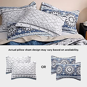 Bedsure Boho Quilt Set Queen - Reversible Bohemian Striped Pattern Quilt Bedding Set, 3 Pieces Lightweight Microfiber Bedspread, Coverlet with 2 Pillow Shams for All Seasons (90"x96")