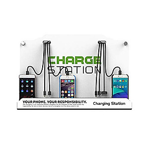 VIPATEY Wall Mounted Cell Phone Charging Station High Speed Cables with 8 Ports Applicable Airport Hospitals Banks Hotel Shopping Malls and Public Places