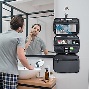 Toiletry Bag for Men, Hanging Travel Bag for Toiletries, Shaving Bag for Men Travel, Toiletry Bags for Traveling, Large Travel Size Toiletry Organizer (Upgraded) , Travel Case Kit Accessories