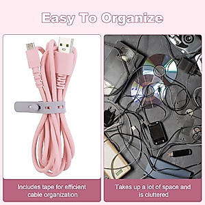 Toxaoii USB Braided Mouse Charging Cable Cord Compatible with Razer Naga Pro, DeathAdder V2 Pro, Basilisk, Viper Ultimate Wireless Gaming Mouse, Pink