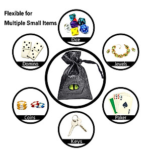 CZYY Drawstring Bag PU Leather Dice Pouch Perfect for RPG, D&D, Game (Green)