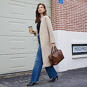 Iswee Shoulder Bag Satchel Purses Vintage Leather Handbags for Women Luxury Tote Purse Large Crossbody Bags Hobo (Coffee)