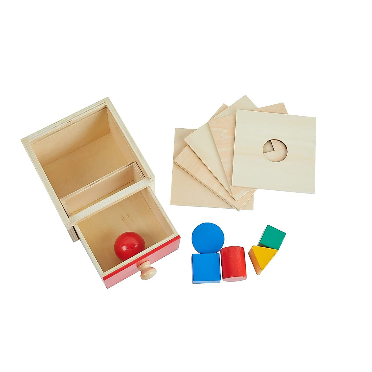 Adena Montessori Sorting Drop Box Toy with 6 Borad and Drawer Educational Toys for Kids Baby Toddlers