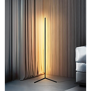Wise Home Products Nordic Warm Lamp - Corner Lamp with Warm White Lighting, Modern Black Metal with Dimmable White Warm Light Floor Lamp