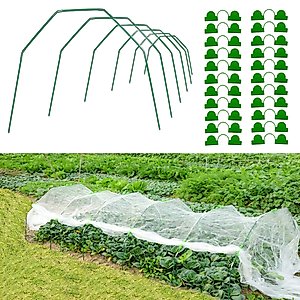 30pcs Greenhouse Frame Kit Fits 3/4/5ft Or Wider Garden Hoops Raised Bed Row Cover Netting DIY Fiberglass Support Stakes Up to 6 Sets of 7ft Long for Plant Vegetable Winter Frost Protection WingShop