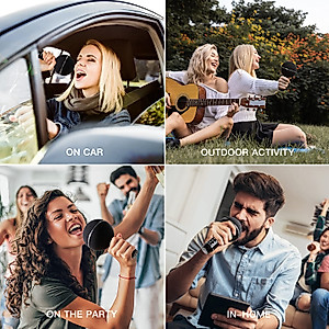 ZREE Bluetooth Karaoke Microphone for Kids and Adults Wireless Portable Handheld Mic Karaoke Machine with Speaker Singing Microphones for Carpool Journey Home Party(Black)