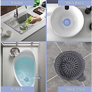 Hair Drain Catcher Bathtub, Shower, Sink Strainer, Reusable (Pack of 5, 4 Suction Cups) Silicone Hair Catcher Shower Drain, Hair Trap for Shower Drain