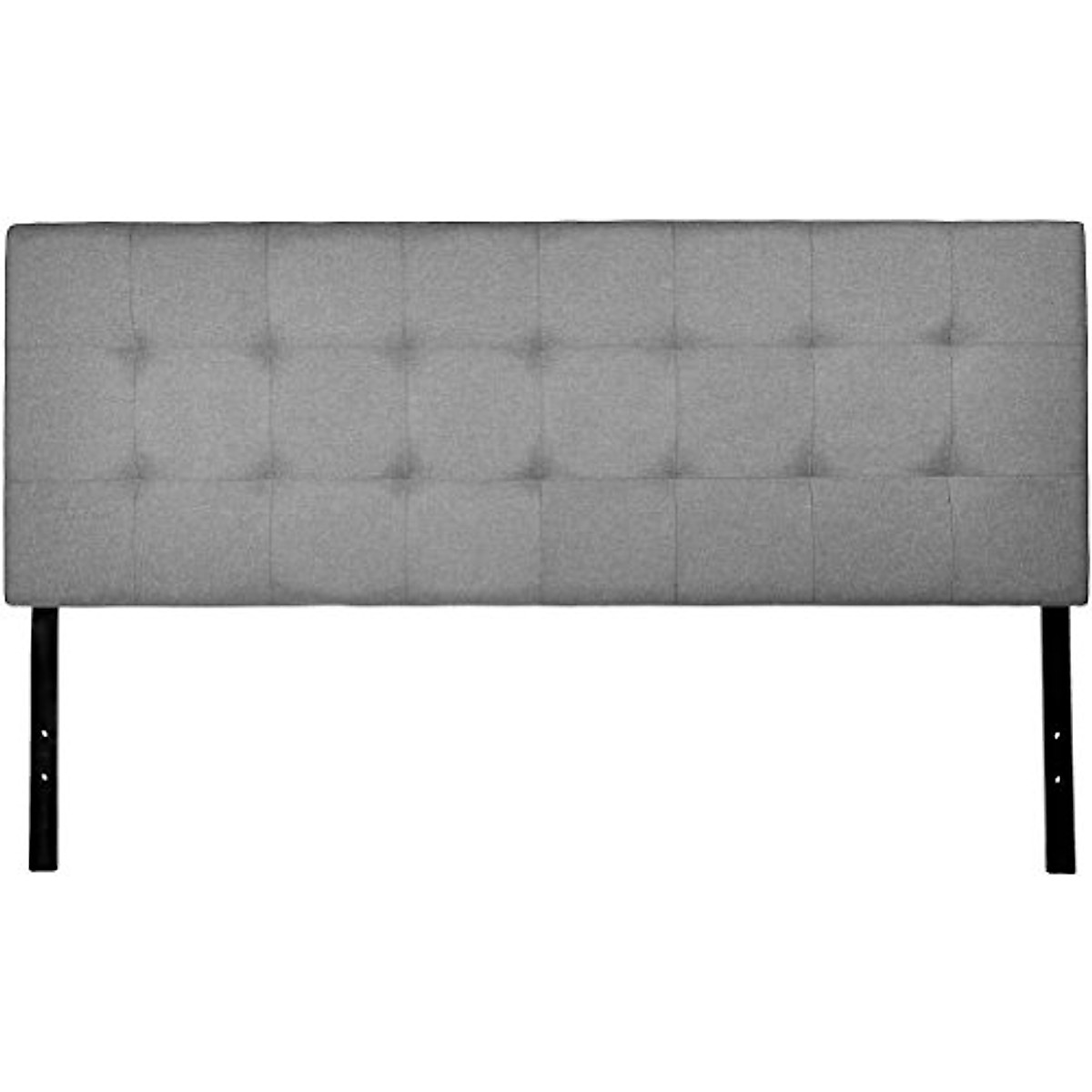 Amazon Basics Faux Linen Upholstered Tufted Headboard, Queen, Gray