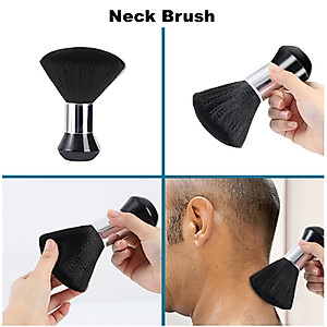 YELEGAI Professional Hair Cutting Cape with Neck Duster Brush, Large Size Salon Hairdresser Cape for Men, Women and Kids(Black With White Stripes)