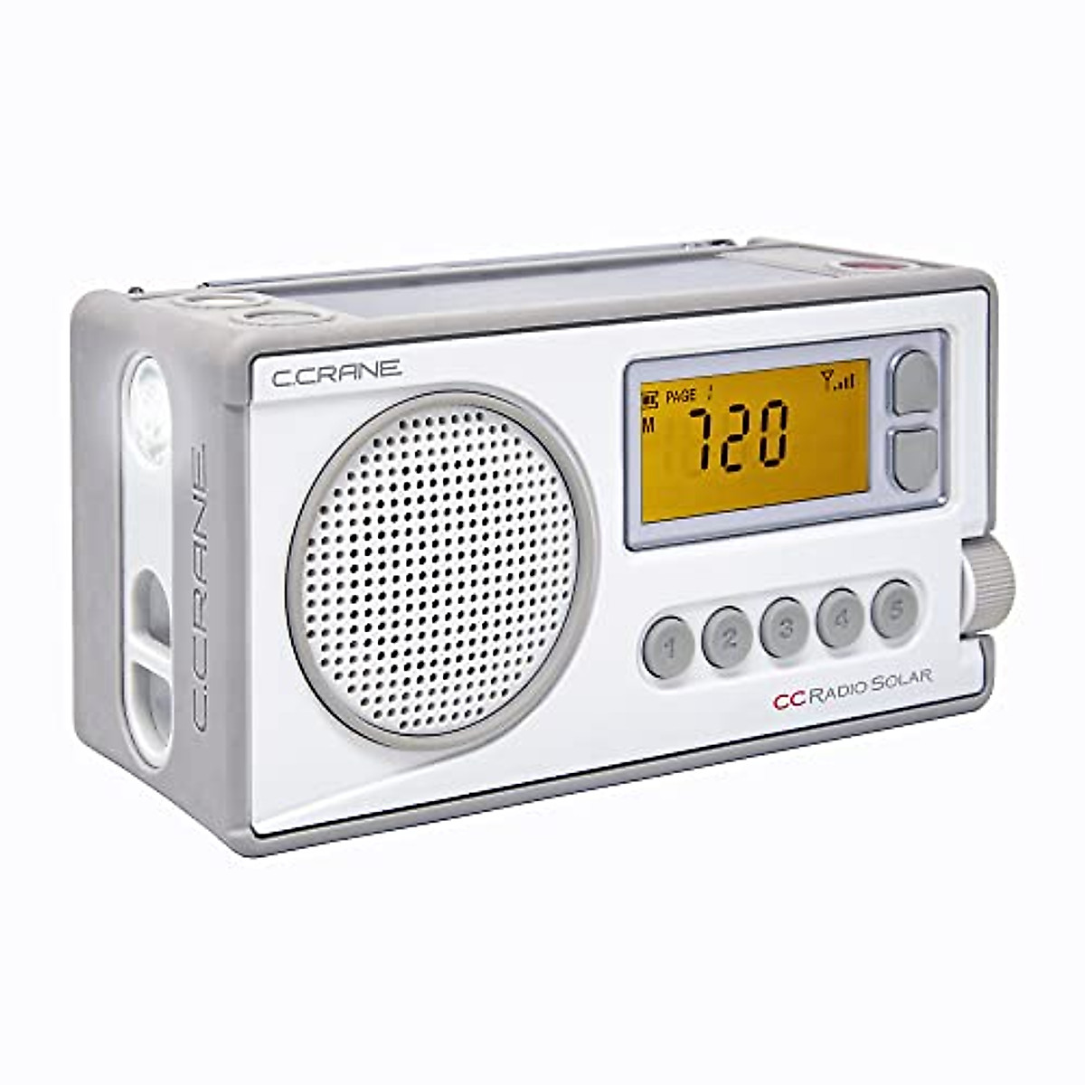 CCRadio Solar Wind-Up Portable Emergency Crank Digital Radio AM, FM, NOAA Weather & Alert, Built in LED Flashlight and Cellphone Charger, Battery Operated & Everyday Use by C. Crane