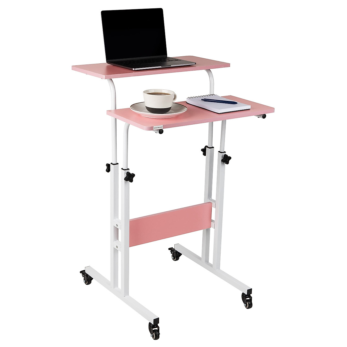 Mind Reader Standing Desk, 15" L x 22" W x 39" H, Pink