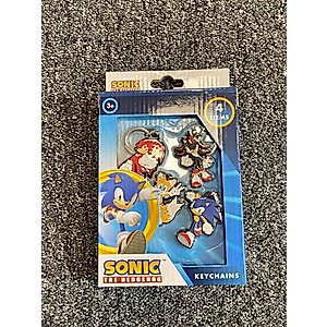 Sonic The Hedgehog Keyrings for Kids Knuckles Shadow Tails Rubber Boys Keyrings Collectables 4 Pack Mini Figures Keychain Set Gamer Gifts for Boys