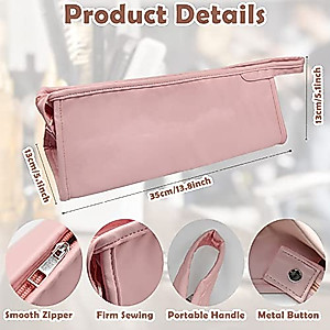 Hair Dryer Case for Dyson/Shark Flexstyle, Portable Hair Dryer Travel Case Leather Carrying Case, Hair Dryer Travel Bag Anti-Scratch Shockproof Protection Storage Bag for Dyson Accessories(Pink)