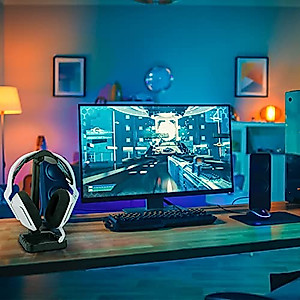 GEEKRIA TPU Headphones Stand for Over-Ear Headphones, Gaming Headset Holder, Desk Display Hanger with Solid Heavy Base Compatible with Sennheiser 202 II, HD598, Sony MDR7506 (Black)