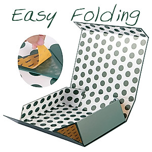 GREEN BEAN Gift Box 13x9.7x3.4 Inches, Large Green Gift Box with Lid for Presents, Magnetic Gift Box for Glothes, Shirt Gift Box (Glossy Metallic Green, Dot Design Inside)