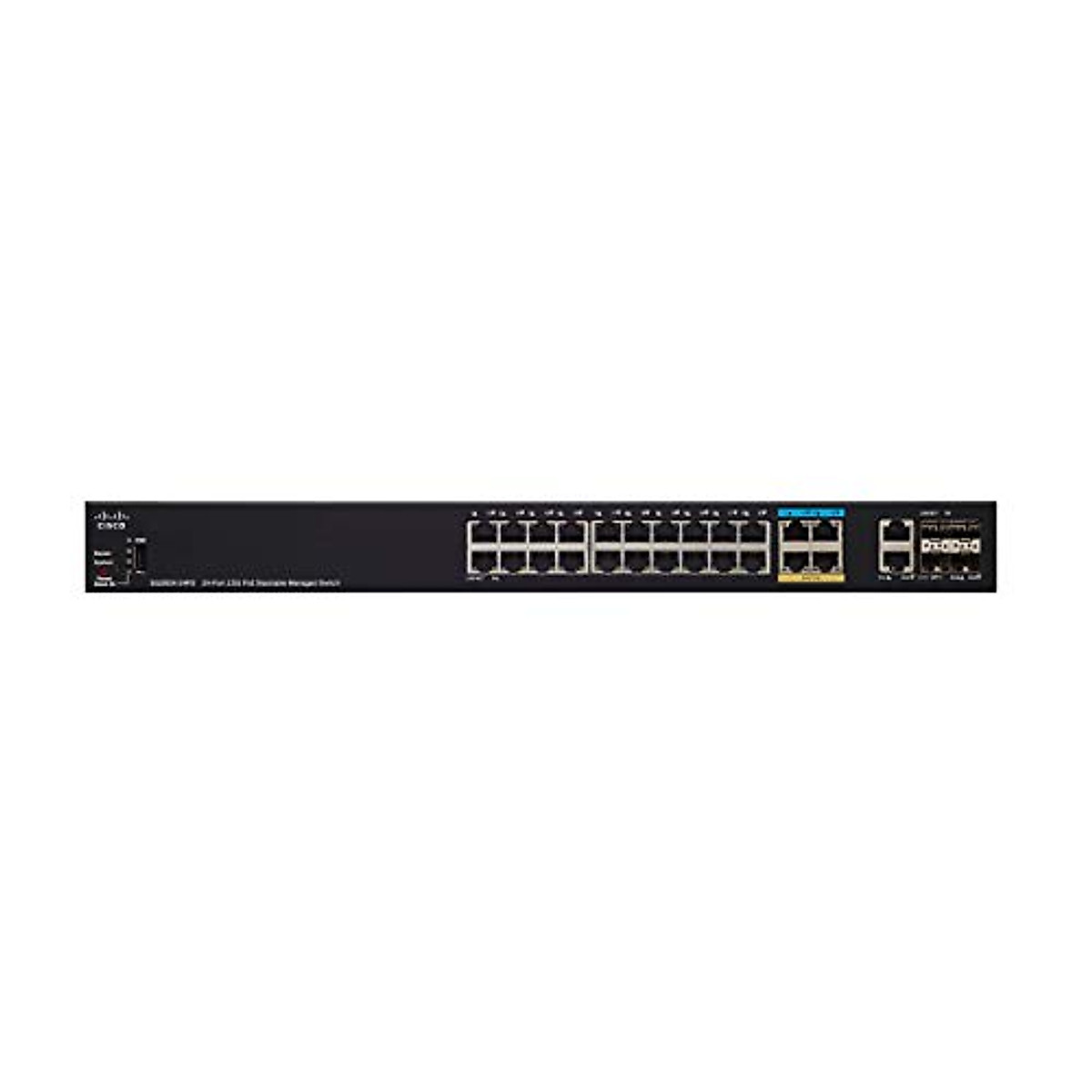 Cisco SG350X-24PD Stackable Managed Switch | 20 ports Gigabit | 4 Ports 2.5G Multigigabit | 375W PoE | 2 x 10G Combo + 2 x SFP+ | Limited Lifetime Protection (SG350X-24PD-K9-NA)