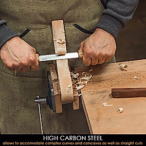 BeaverCraft DK2s Draw Knife with Leather Sheath Woodworking Tool 4.3" Drawknife Wood Carving Tools Wood Draw Knife Woodworking Whittling Tools