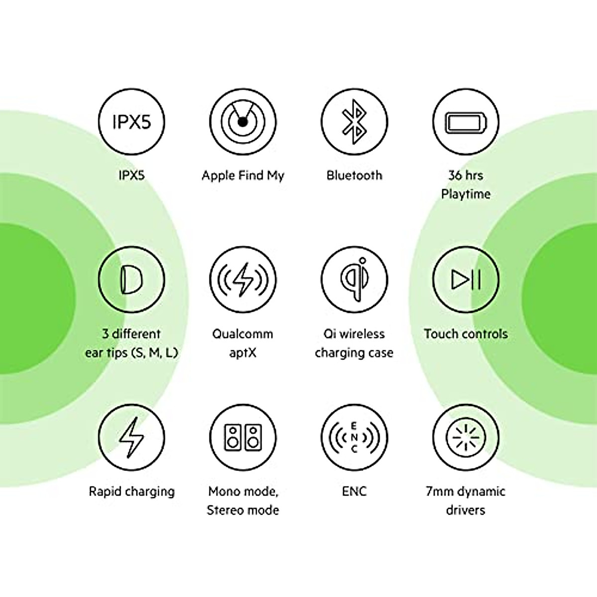 Belkin Wireless Earbuds, SoundForm Freedom True Wireless Bluetooth Earphones with Wireless Charging Case IPX5 Certified Sweat and Water Resistant with Deep Bass for iPhones and Androids - Black