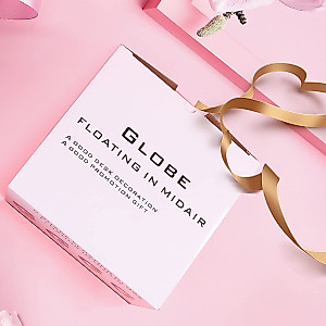 Floating Globe with Colored LED Lights C Shape Anti Gravity Magnetic Levitation Rotating World Map for Children Gift Home Office Desk Decoration (Black, Without Switch)