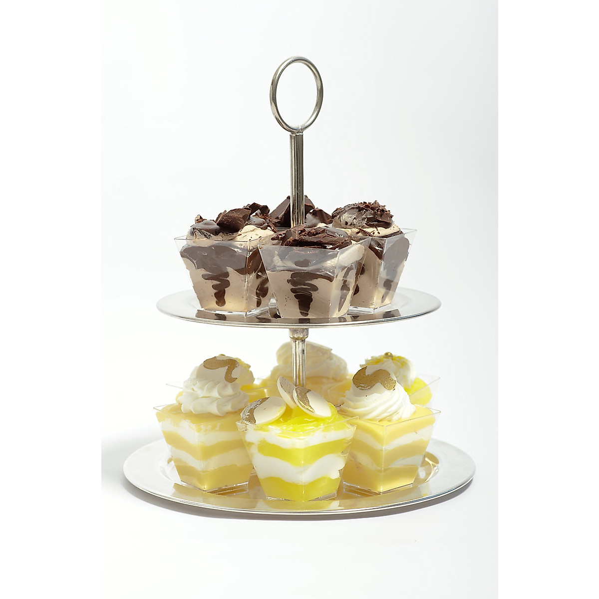 ImpiriLux 2 oz x 100 ct Dessert Cups with Spoons | Square Mini Plastic Dessert Cups + 100 Spoons | Chic Presentation of Desserts, Appetizers, Catering and Much More