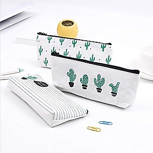 6 Pack Cactus Pencil Case, Pen Bag Canvas Cactus Pencil Pen Cosmetic Makeup Bag