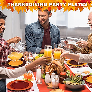 48PCS Thanksgiving Paper Plates Fall Disposable Dinner Plates Heavy Duty Kids Dinnerware Sturdy Appetizer Dessert Plates Give Thanks Autumn Harvest Party Supplies Round Multi-color Plates 10in&7in