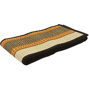 Eco Friendly Mat for Fitness Exercise Yoga Meditation | Beige Brown Color | Organic Traditional Sabai Grass Floor Chattai | Picnic Beach Ground | Indoor Outdoor Use | 72 Inch Long | 36 Inches Wide