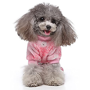 XIAOYU Christmas Pet Clothes Snowflake Pattern Warm Dog Pajamas Cat Jumpsuits Puppy Apparel, Pink, XL