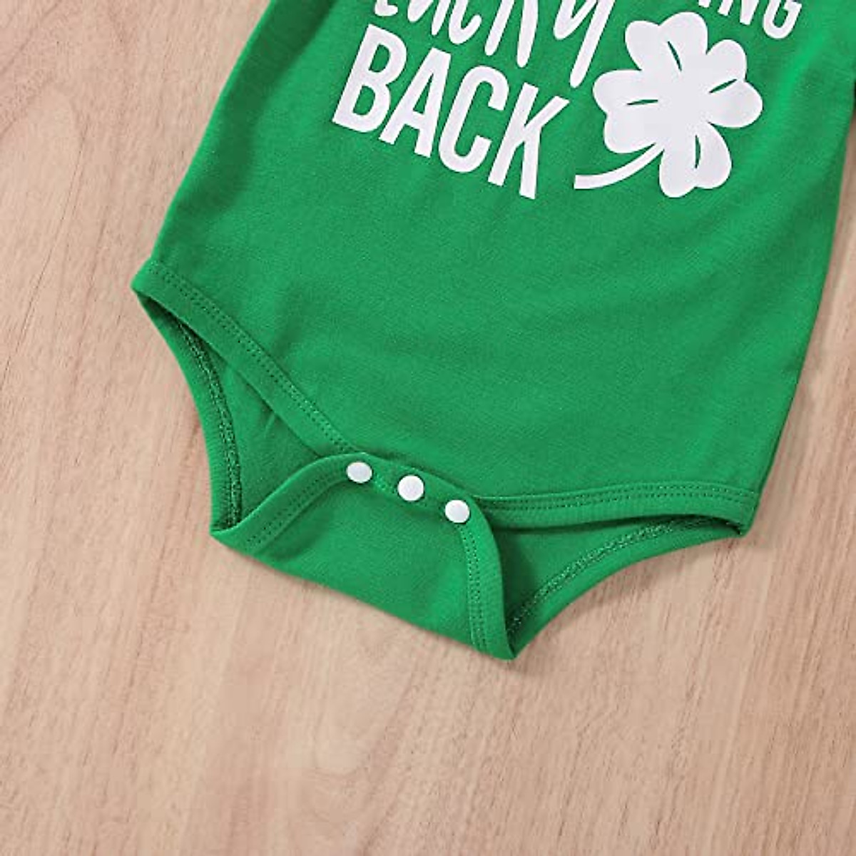 Infant Baby Girl Letters Print Romper Bodysuit High Waist Clover Tutu Shorts Bottoms St. Patrick's Day Clothes (Green,3-6 Months)