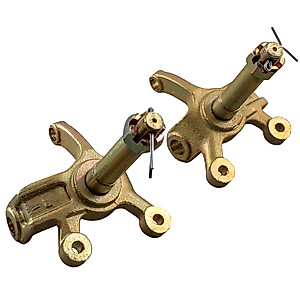 Fuerduo Steering Wheel Assembly and Tie Rod Rack Adjustable Shaft & Front Wheel Hubs with Steering Knuckle Kit fit for 110cc 125cc Go Kart Bike