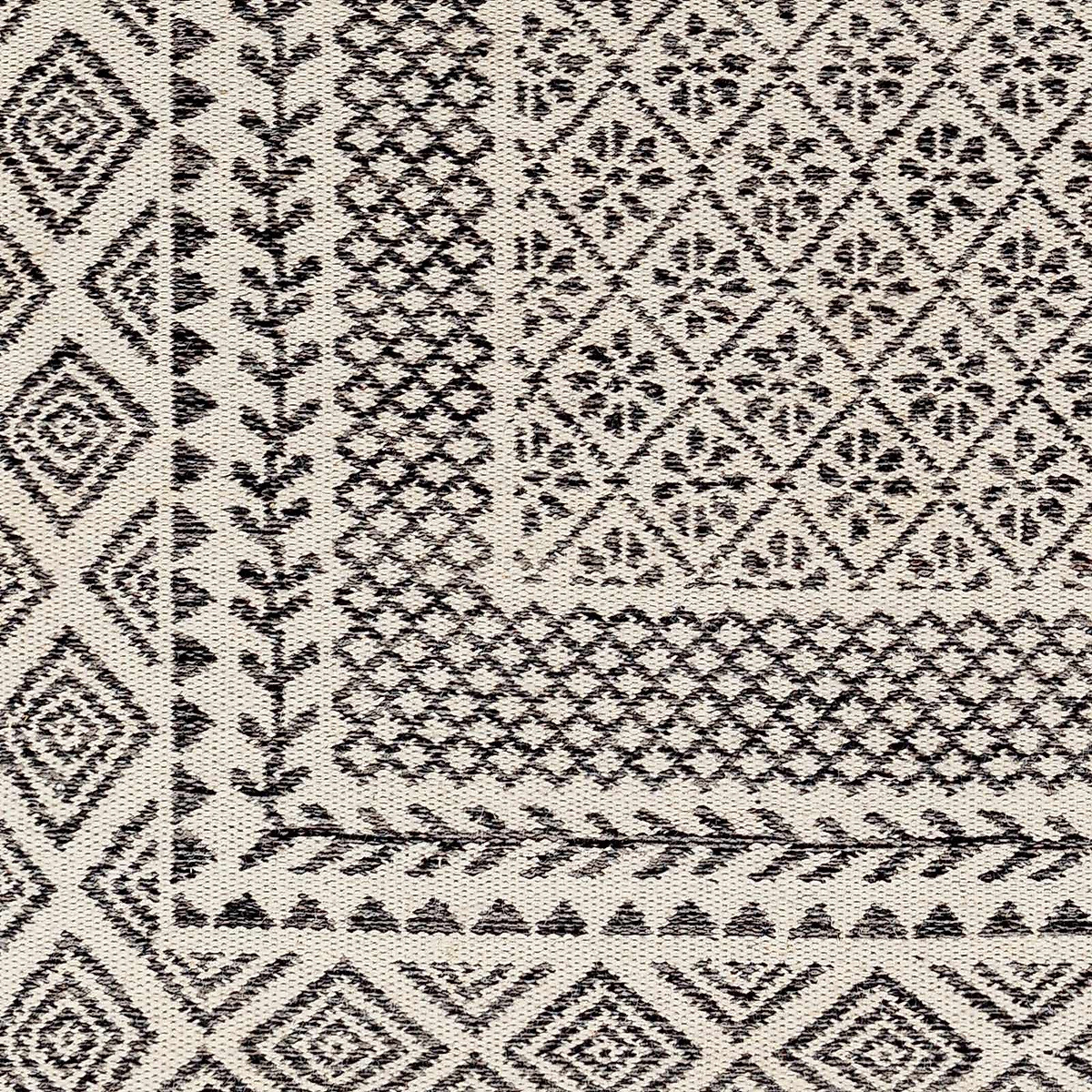 Hauteloom Hulda Wool Living Room, Bedroom Area Rug - Bordered - Boho, Bohemian Carpet - Modern Farmhouse - Gray, Black, White - 8' x 10'
