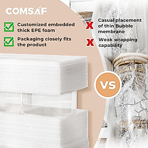 ComSaf Glass Jar with Airtight Lid (102 oz/3 liter), Large Glass Food Storage Container with Bamboo Lid, Clear Glass Food Canister for Kithen Storage, Wide Mouth Easy Access