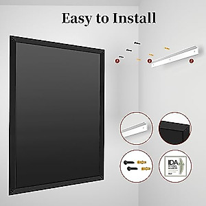 Black Metal Framed Bathroom Mirror: 65 x 22 Inch Bathroom Vanity Mirror for Over Sink - Modern Farmhouse Rectangular Wall Mirror Hangs Horizontal or Vertical Shatterproof