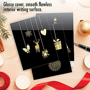 The Best Card Company - 20 Christmas Thank You Cards Boxed (10 Designs, 2 Each) - Assorted Gratitude Cards (4 x 5.12 Inch) (Not Gold Foil) - Golden Holidays AM6723XTG-B2x10