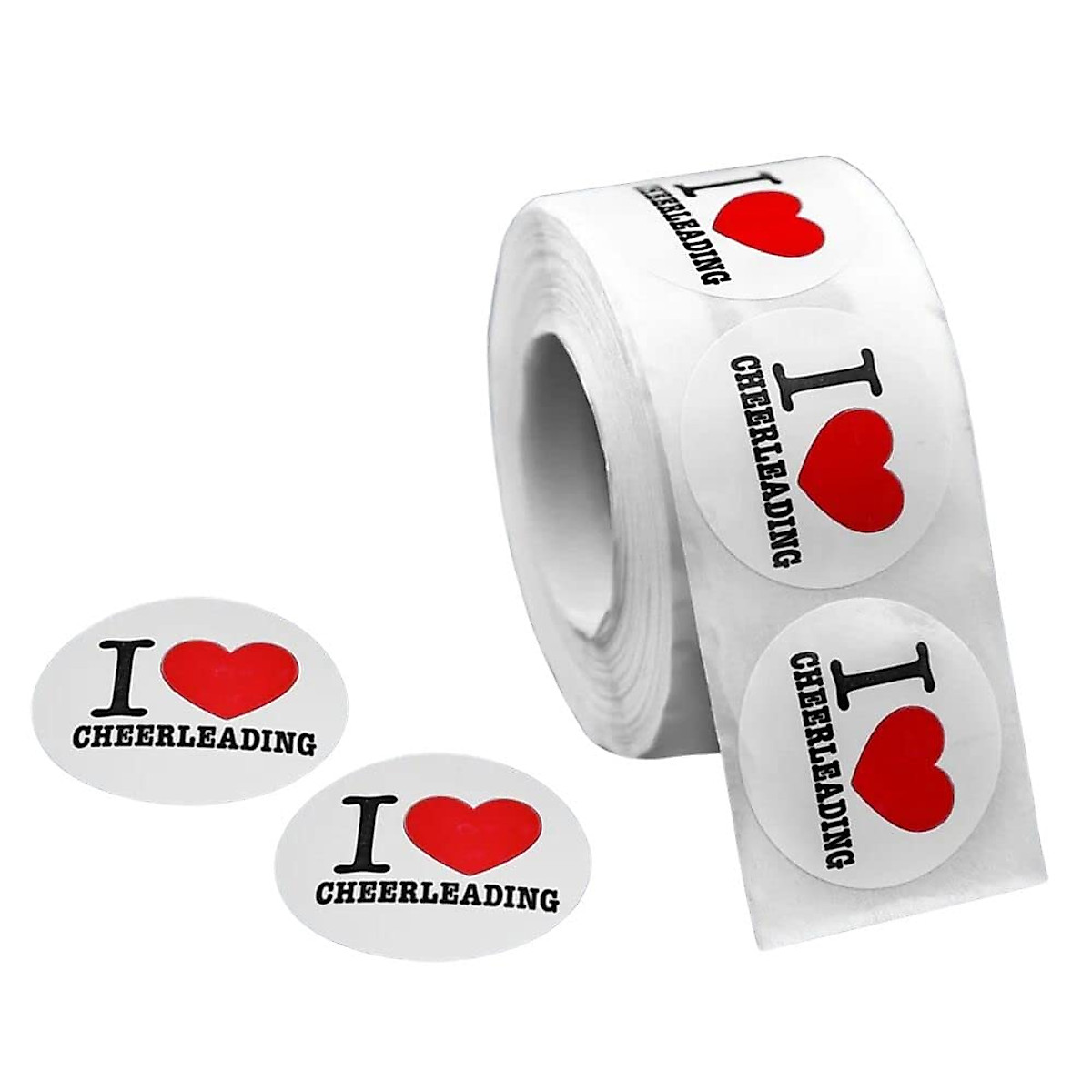 250 I Love Cheerleading Stickers – Round Cheerleading stickers for Cheerleader Planner Stickers – Perfect for Scrapbooking, DIY Arts, Craft, Cheerleader Journal, Calendars and School Events Decoration