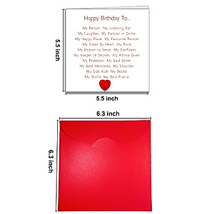Miatoi Birthday Card for Best Friend, Special Bestie Birthday Card, Sentimental Bday Card for Her With Envelope