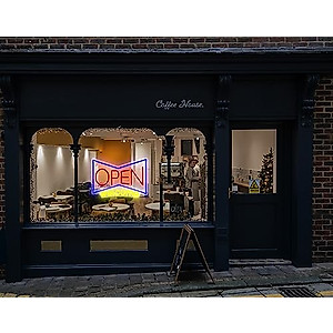 KUshopfast Open Neon Signs For Business, LED Neon Open Sign, USB Powered Open Sign For Window Business Storefront Bar Salon Hotel Cafes Restaurants,16IN