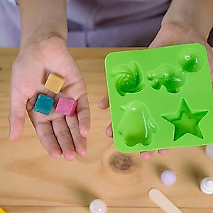 Kiss Naturals - Soap Making Arts & Crafts Kit for Kids with Organic Ingredients - Glycerin Soap DIY STEM Activity - Make 16 Soaps - with Reusable Silicone Molds, Natural Fragrances, Mica-based Colors