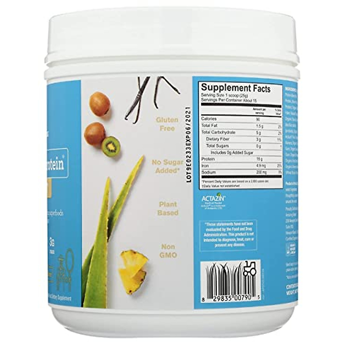 Amazing Grass DIGEST Vegan Protein Powder, Plant Based with Probiotics + Fiber to Manage Bloat, Tahitian Vanilla, 15 Servings