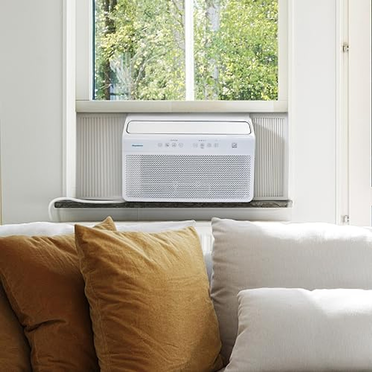 Keystone 8,000 BTU Window Inverter Air Conditioner with Supplemental Heat, 115V, AC for Apartment and Medium Rooms up to 350-Sq. Ft., Quiet, High Efficiency, Energy Star Window AC Unit with Remote