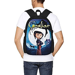 Zqiyhre Lightweight Cora-Line Backpack Printing Anime Small Laptop Backpack Hiking Backpack for Teens
