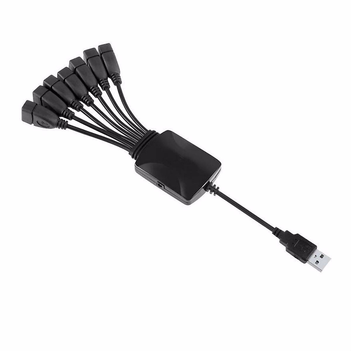 7 Port USB 2.0 Black High Speed Hub Splitter Cable High Speed for PC Laptop Mac