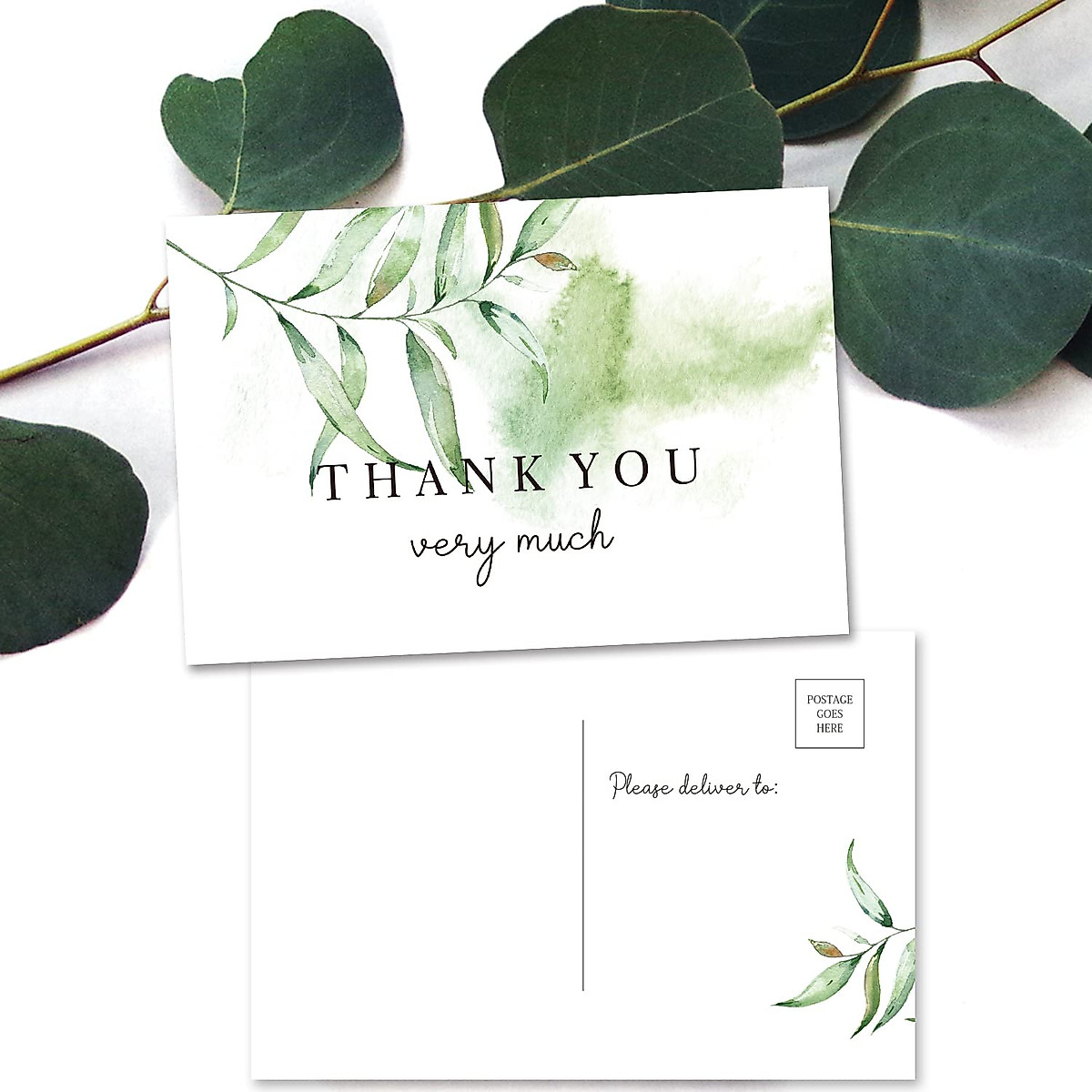 TENTADO Thank You Postcards, Blank with Mailing Side, thank you cards for Wedding, Baby or Bridal Showers, Birthday, Graduation, Parties, Business, Blank Postcards (Set of 50) 4" x 6"