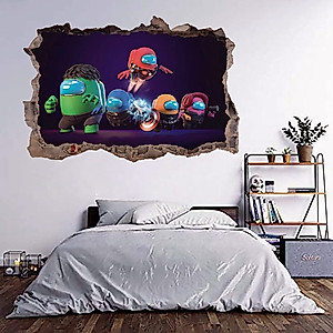 Among US Wall Stickers Game Cartoon Wall Decor PVC for Kids Bedroom Boys 15.4X22.6 inch